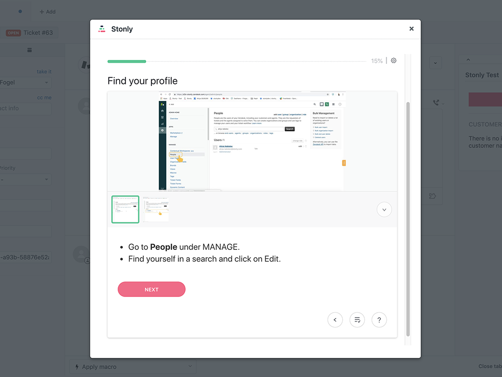 Stonly App Integration with Zendesk Support